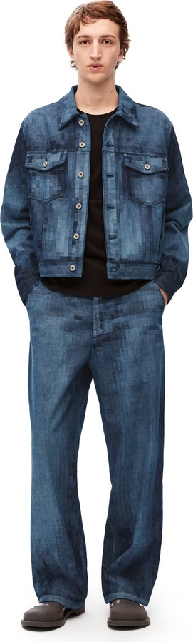 Loewe Luxury Pixelated baggy jeans in denim - ShopStyle