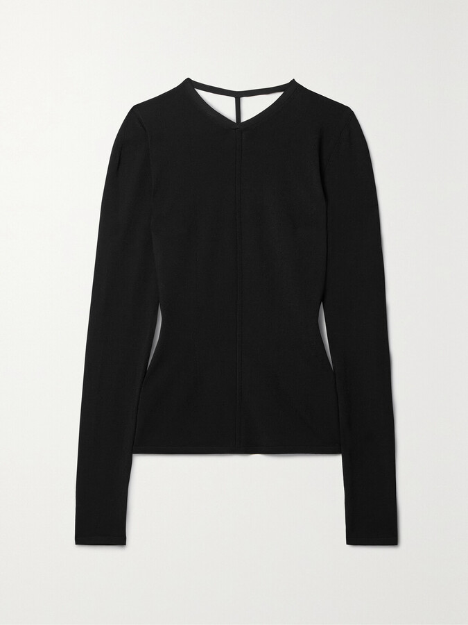 KHAITE Iskra Open-back Stretch-knit Top - Black - ShopStyle