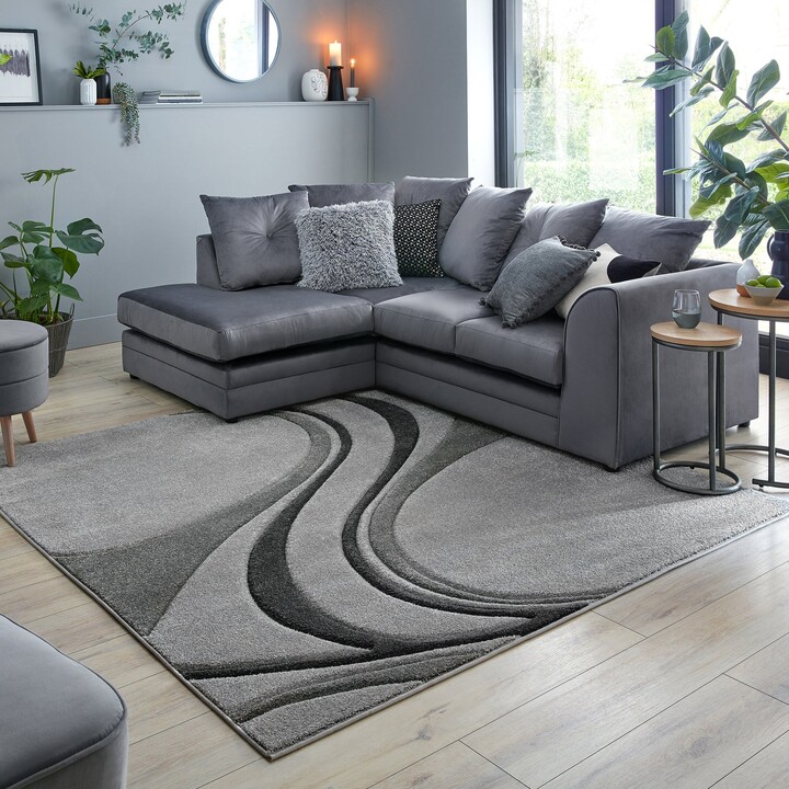 Dunelm Mirage Square Rug Charcoal - ShopStyle