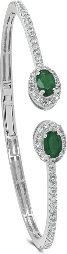 Sabrina Designs 14K 2.00 Ct. Tw. Diamond & Emerald Cuff Bracelet - ShopStyle