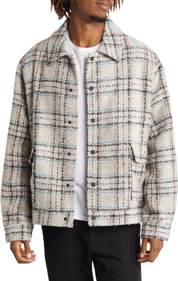 Topman Check Textured Shacket - ShopStyle Jackets