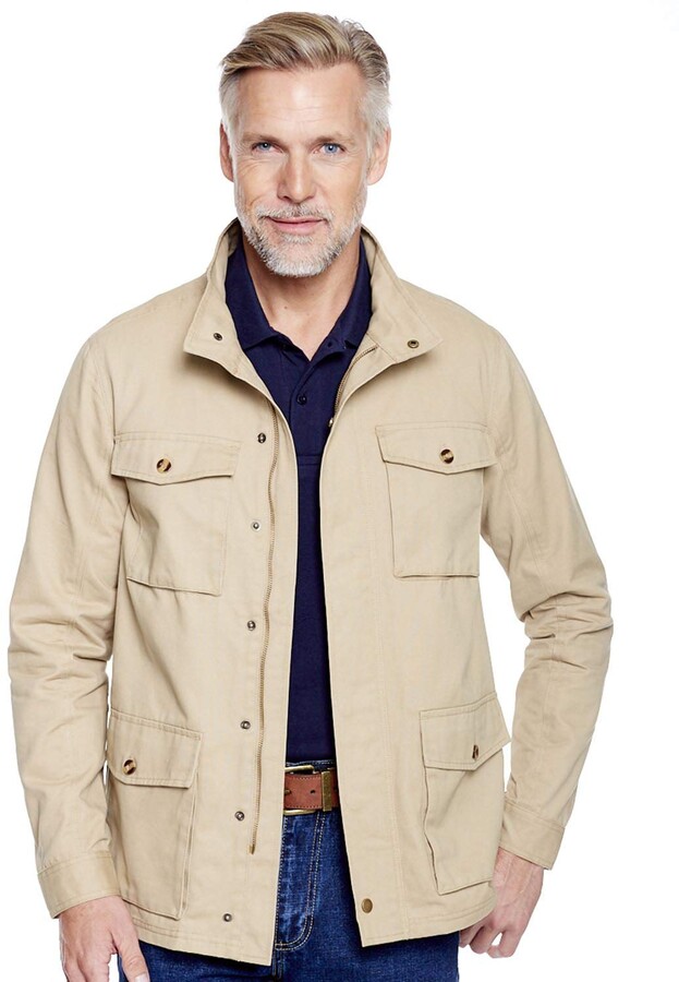 Pegasus | Mens | Cotton Cargo Jacket | Sand - ShopStyle Outerwear