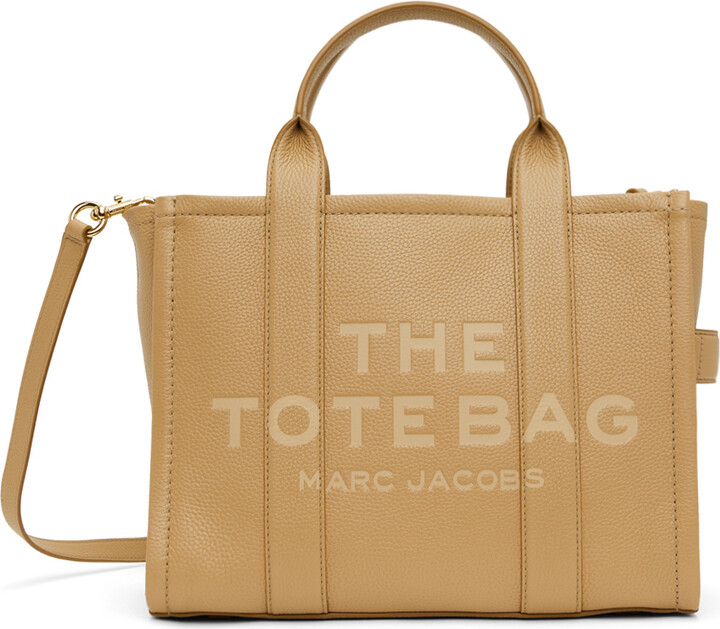 Marc Jacobs Tan 'The Leather Medium Tote Bag' Tote - ShopStyle