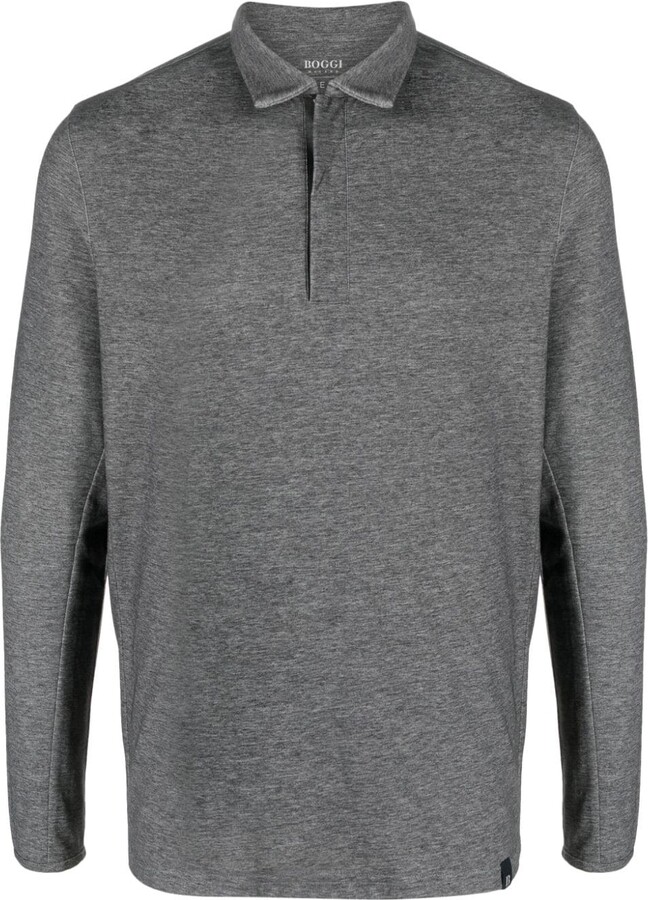 Boggi Milano Slub-Texture Concealed-Front Polo Shirt - ShopStyle