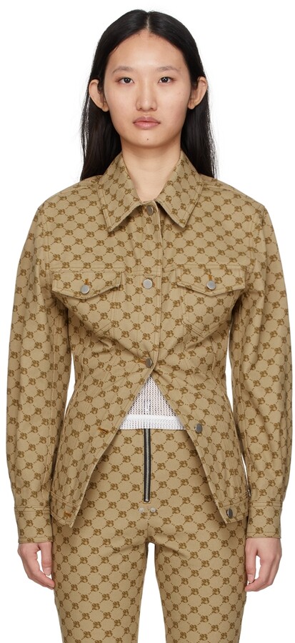 BONBOM Beige Monogram Print Jacket - ShopStyle