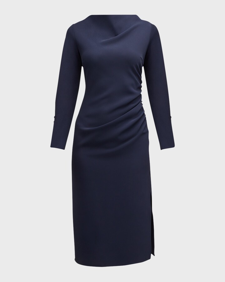 Marella Luchino Cowl-Neck Crepe Midi Dress - ShopStyle