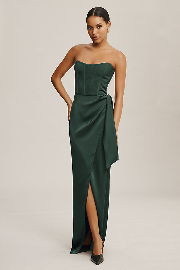 V. Chapman June Corset Front-Slit Gown - ShopStyle Evening Dresses