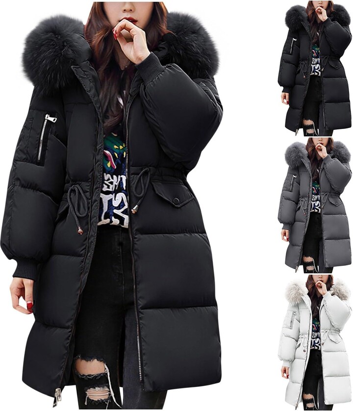 Generisch Winter Jacket Women's Winter Jacket Elegant Winter Coat Long ...