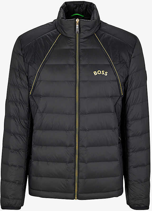 HUGO BOSS Contrast embroidered recycled-polyester and down jacket ...