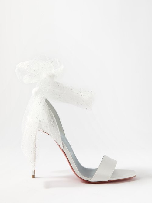 Christian Louboutin Sandale Du Désert Glittered Tulle Sandals - ShopStyle