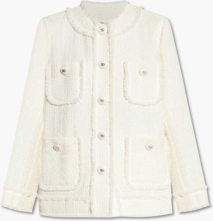 Dolce & Gabbana Tweed Jacket, , - Cream - ShopStyle