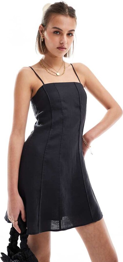 And other stories & linen mini flippy dress with adjustable straps and ...