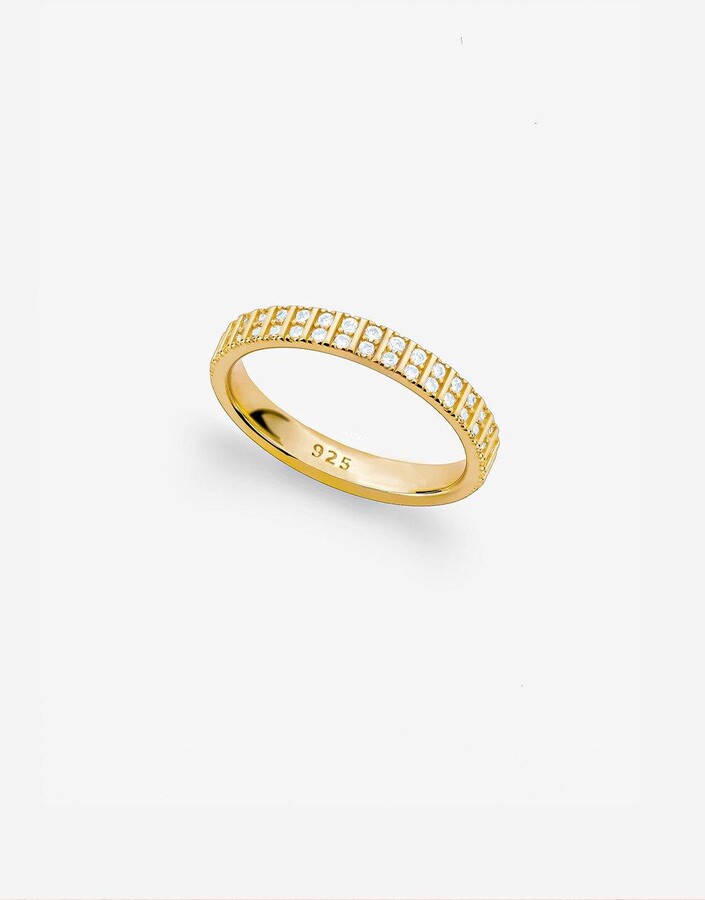 MUCHV Gold Double Row Stacking Ring - Metallics - ShopStyle