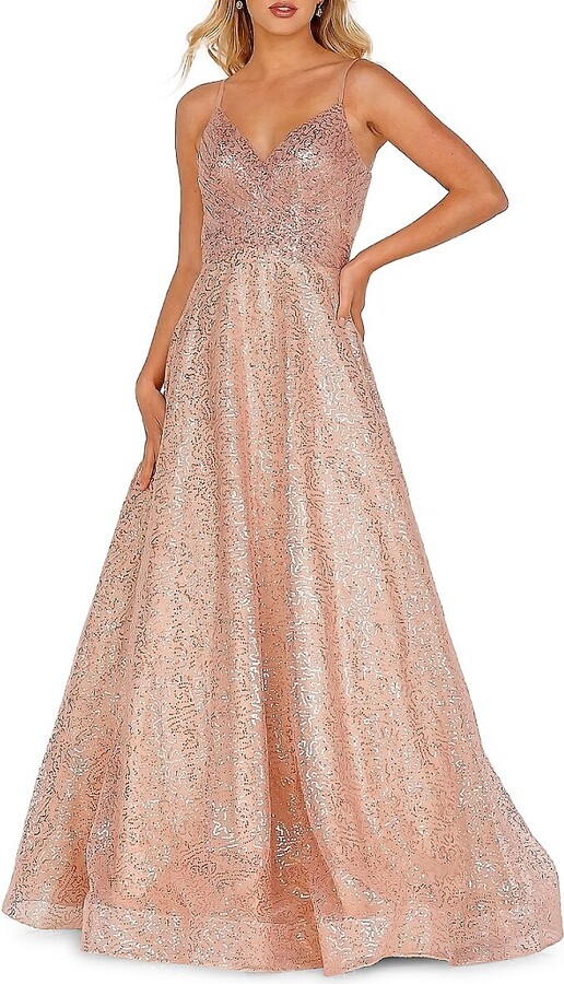 Terani Couture V-Neck Sequin Ball Gown - ShopStyle Evening Dresses
