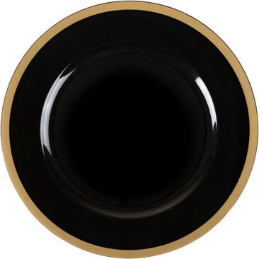 Ecoquality 13 Inch Round Black Plates With Gold Rim 32 Guests - ShopStyle