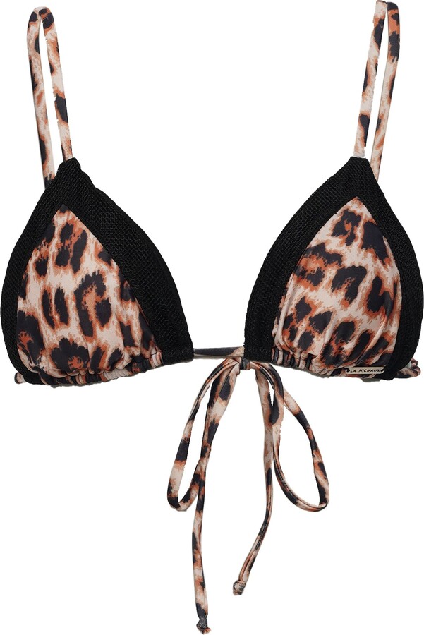 La Michaux Foxy Leopard Bikini Top - ShopStyle Swimwear