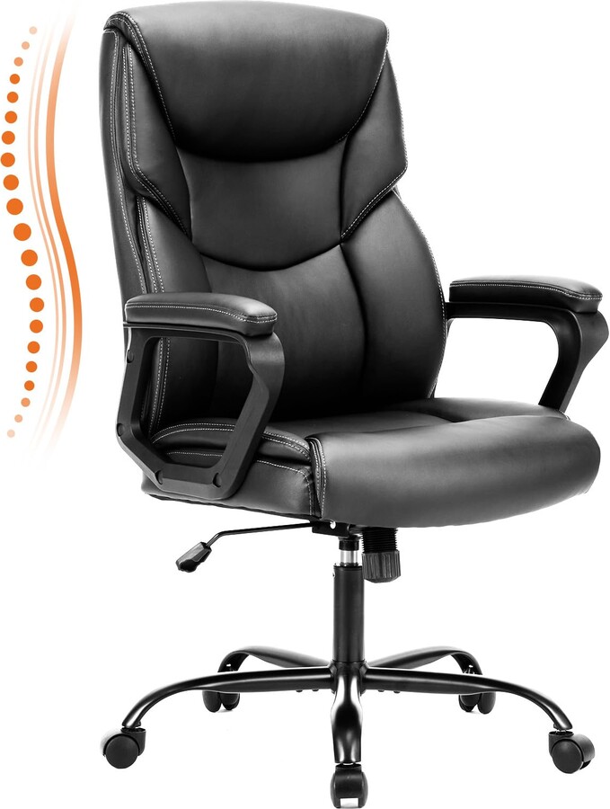 Elevon Executive High Back Big and Tall Leather Office Desk Chairs with ...