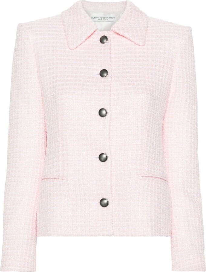 Alessandra Rich Sequin checked tweed jacket - ShopStyle