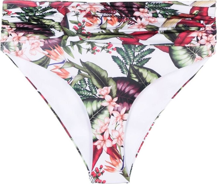 Alexandra Miro White Floral Print Bikini Bottoms - ShopStyle Two Piece ...