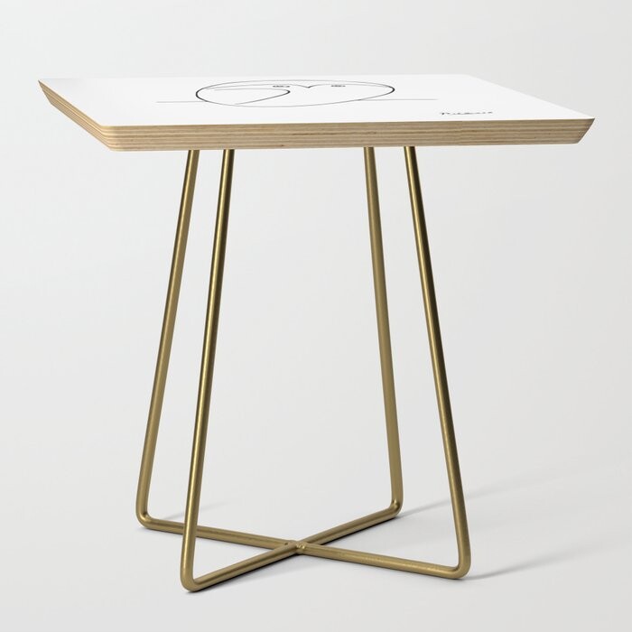 Society6 The Owl, Pablo PIcasso sketch drawing, line Design Side Tables ...