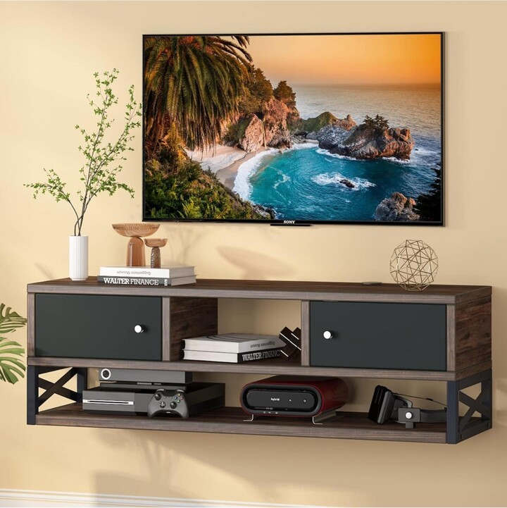Tribesigns 3-Tier Floating Tv Stand, 40 Inch Wall Mounted Entertainment ...