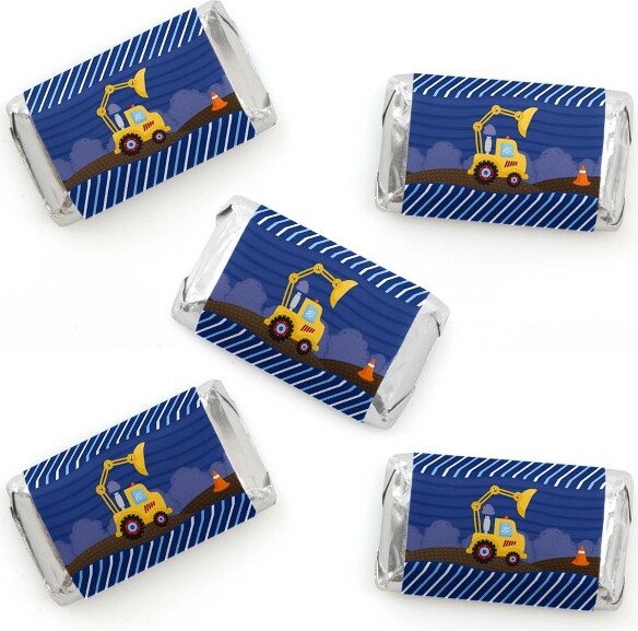 Big Dot of Happiness Construction Truck - Mini Candy Bar Wrapper ...
