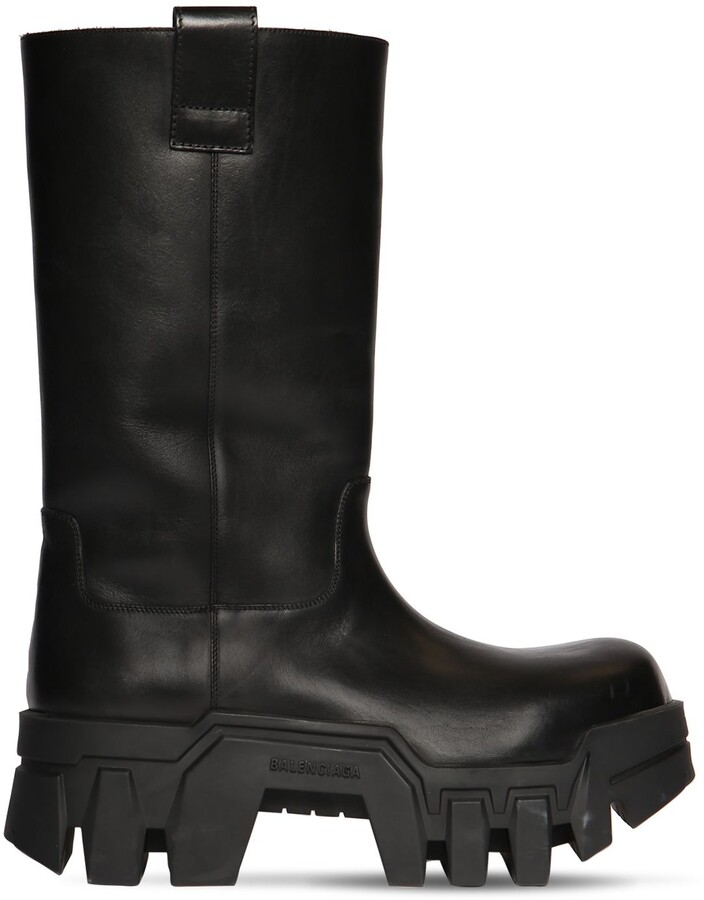 Balenciaga 80mm Bulldozer leather combat boots - ShopStyle