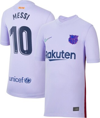 Nike Youth Lionel Messi Purple Barcelona 2021/22 Away Stadium Replica ...