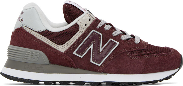 New Balance Burgundy 574 Core Sneakers - ShopStyle