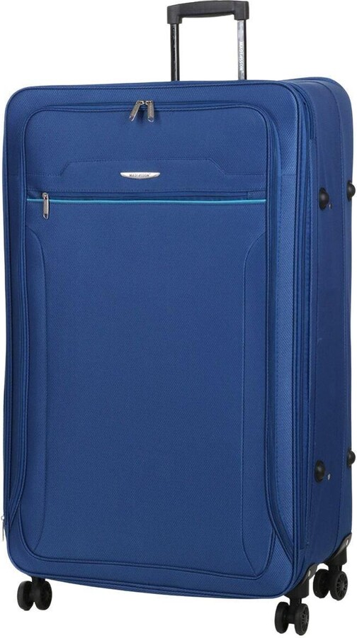 Infinity Leather Lightweight Soft Suitcases 4 Wheel Travel Luggage ...