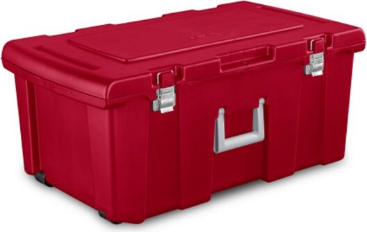 Sterilite Wheeled Footlocker, Heavy Duty Plastic Lockable Utility Chest ...