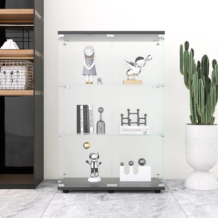 Jintop 49.3" Two Glass Display 3 Shelves with Door - ShopStyle ...