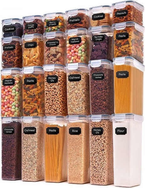 Cheer Collection Airtight Food Storage Container with Reusable Labels ...