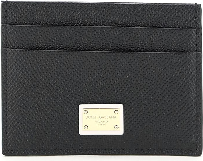 Dolce & Gabbana leather card holder with logo plaque - ShopStyle