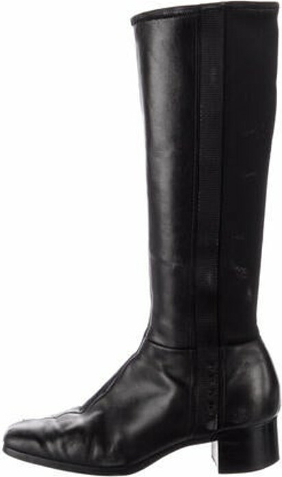 Prada Leather Riding Boots - ShopStyle