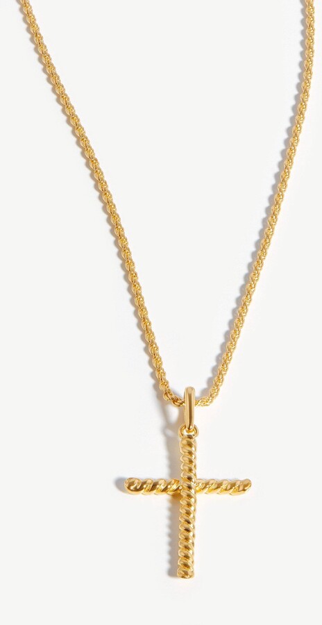 Fused Twisted Cross Necklace 18ct Gold Plated Vermeil - ShopStyle