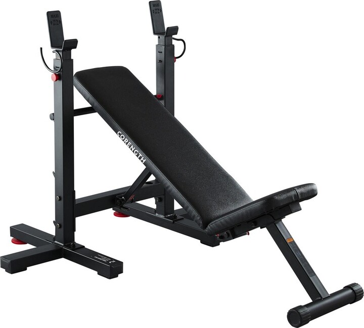 Decathlon Domyos Folding Incline Bench Press with Rack, Base Color ...