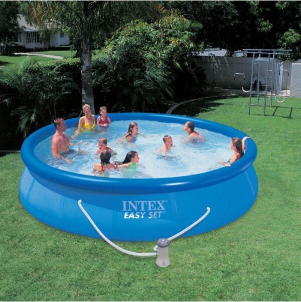 Intex 10ft x 30in Round Metal Frame Above Ground Swimming Pool w/Filter ...
