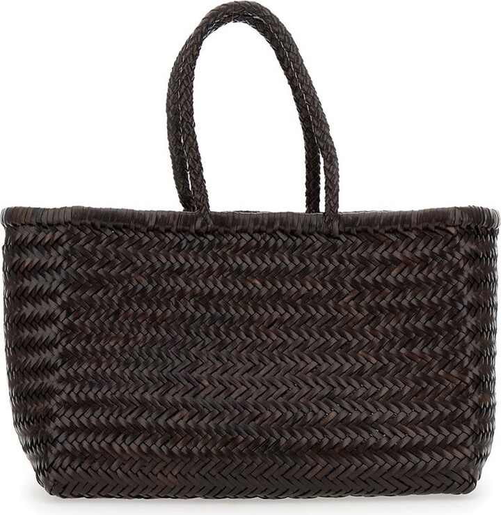 DRAGON DIFFUSION 'Bamboo Triple Jump' Brown Tote Bag In Woven Leather Woman - ShopStyle