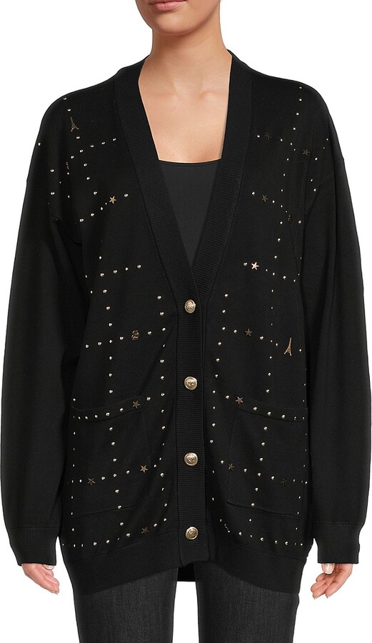Karl Lagerfeld Paris Embellished Cardigan - ShopStyle