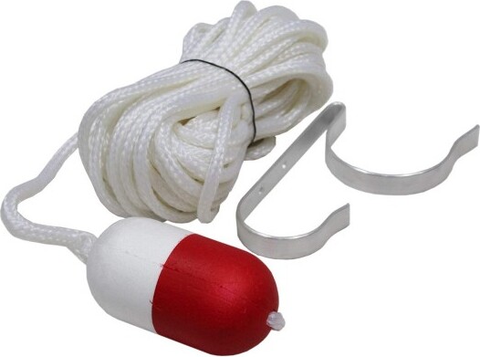 Kemp USA Kemp 12" White and Red Standard Rescue Throw Line and Buoy 30 ...