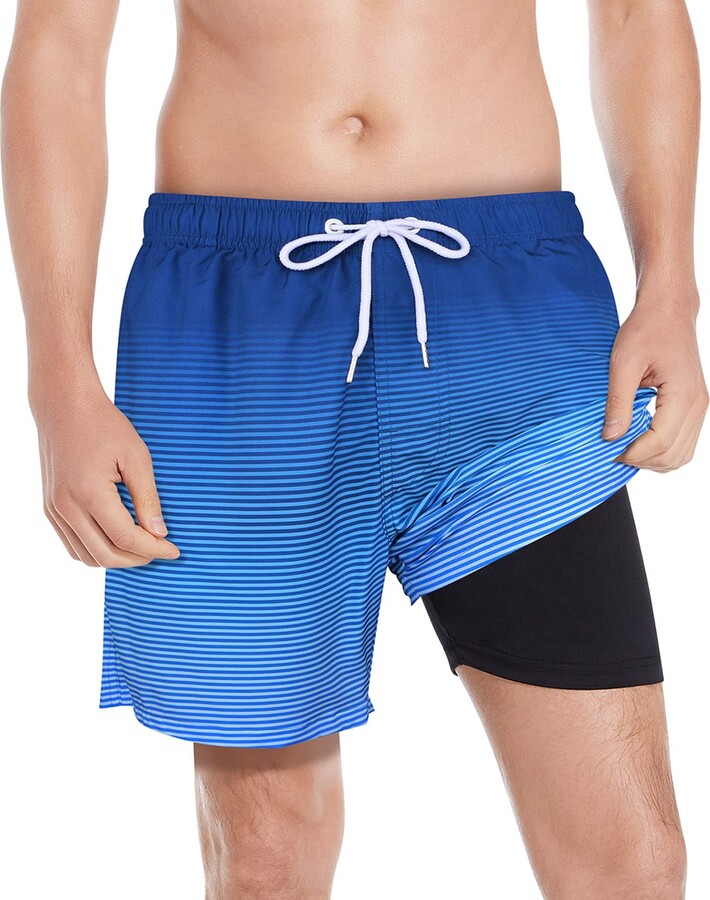MILANKERR Mens 5.5" Inseam Swim Trunks with Compression Liner - ShopStyle