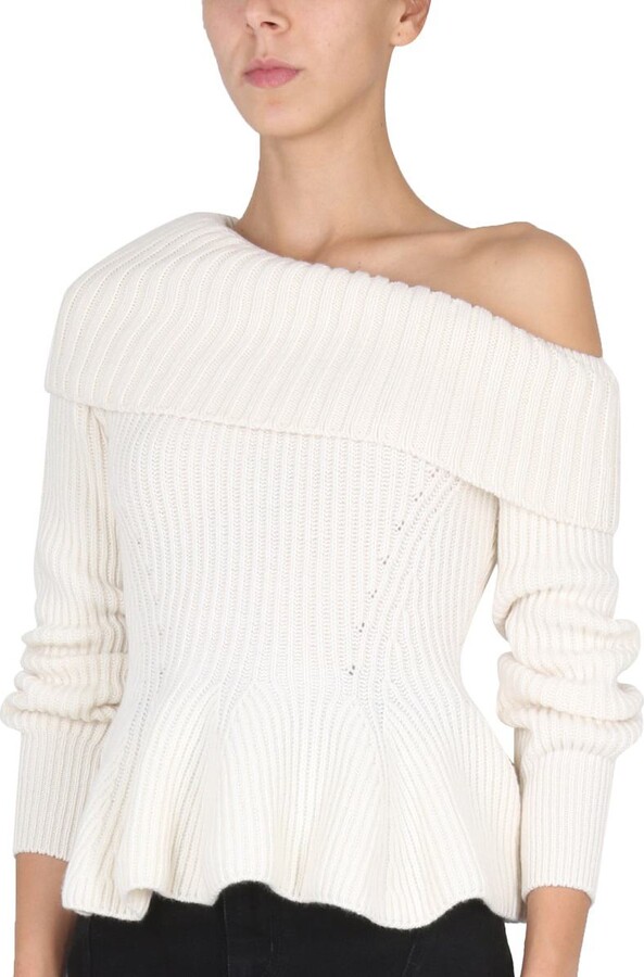 Alexander McQueen One-Shoulder Shirt With Ruffle - ShopStyle T-shirts