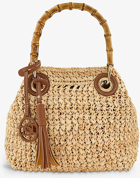 Dune Womens Natural-raffia Delta Small Raffia Shoulder bag - ShopStyle