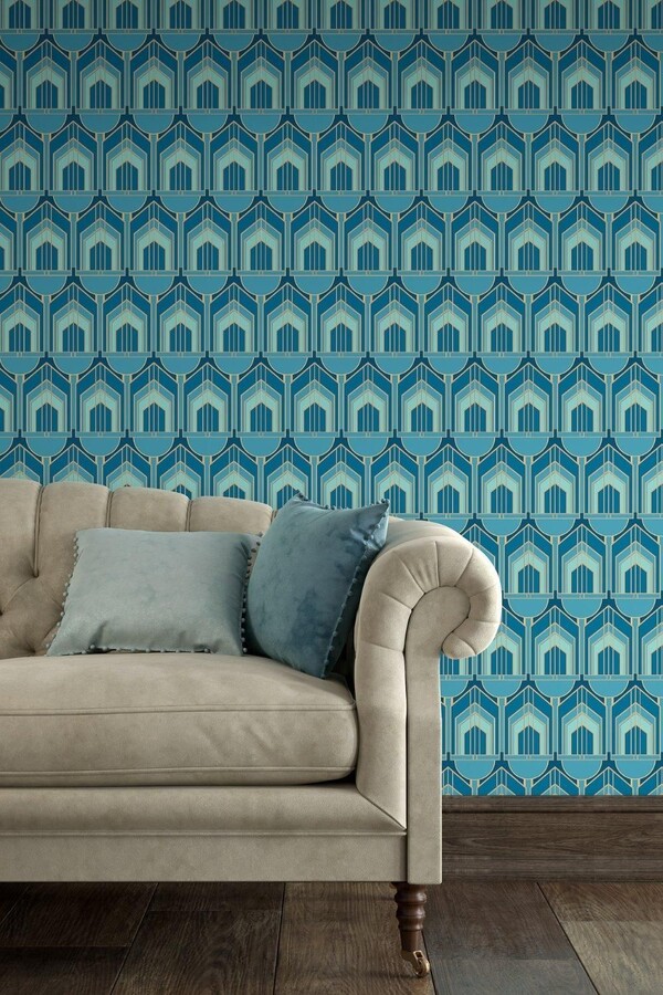 Hoopla Walls Deco Arch Matt Wallpaper - ShopStyle