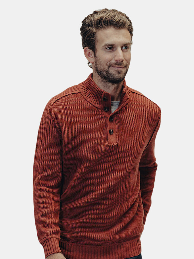 The Normal Brand Stone Wash 4 Button Sweater - ShopStyle