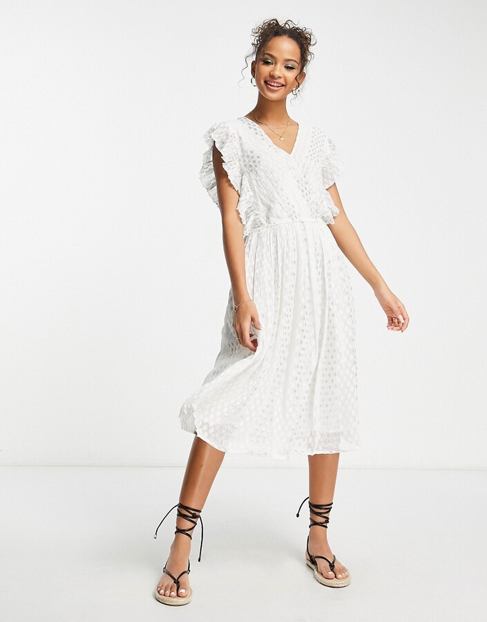 Raga Whisked Away smock midi dress in silver - ShopStyle