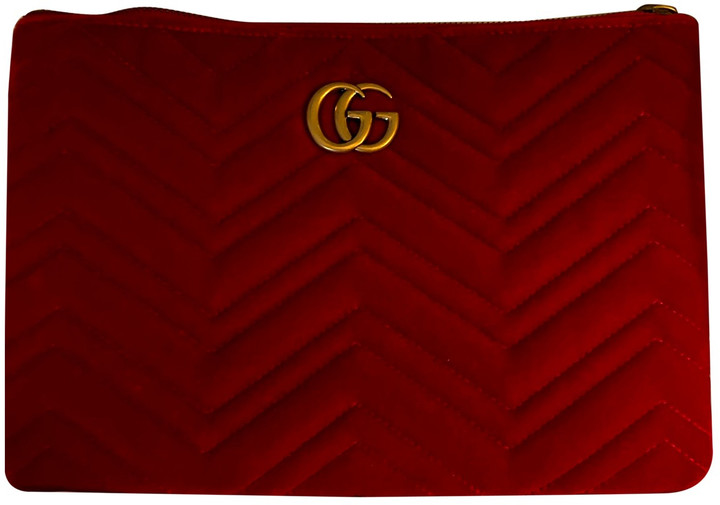 Gucci red Velvet Clutch Bags - ShopStyle