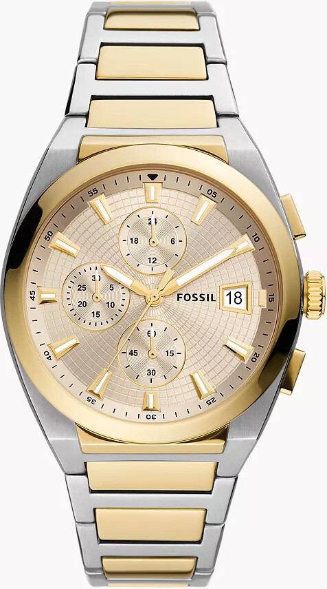 Fossil Everett Chronograph Two-Tone Stainless Steel Watch - ShopStyle