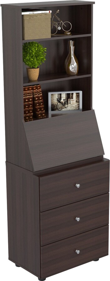 Global Pronex 3-Drawer Secretary Desk with Hutch, Espresso - ShopStyle